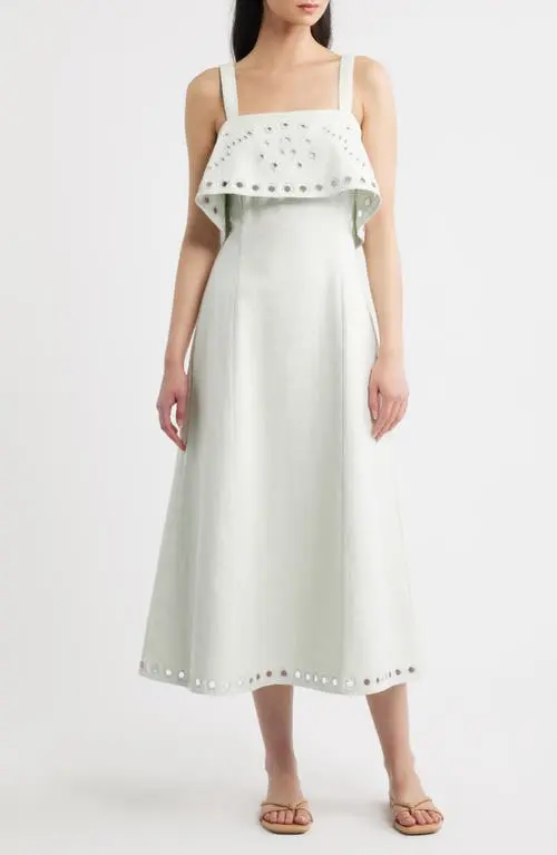 CLEOBELLA Kinsale Embroidered Eyelet Midi Dress