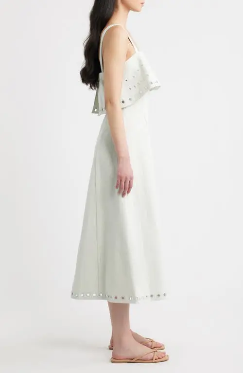CLEOBELLA Kinsale Embroidered Eyelet Midi Dress
