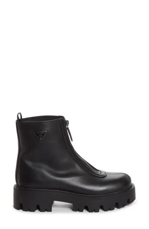 Prada Lug Sole Zip Bootie