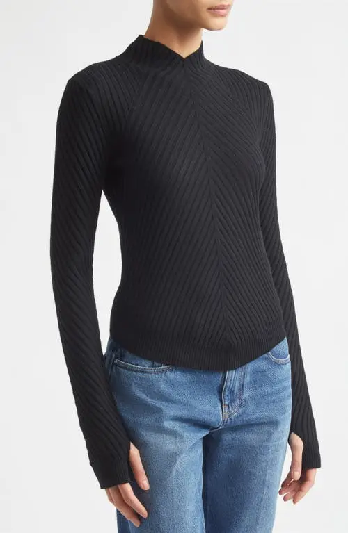 Victoria Beckham Georgia Merino Wool Rib Sweater