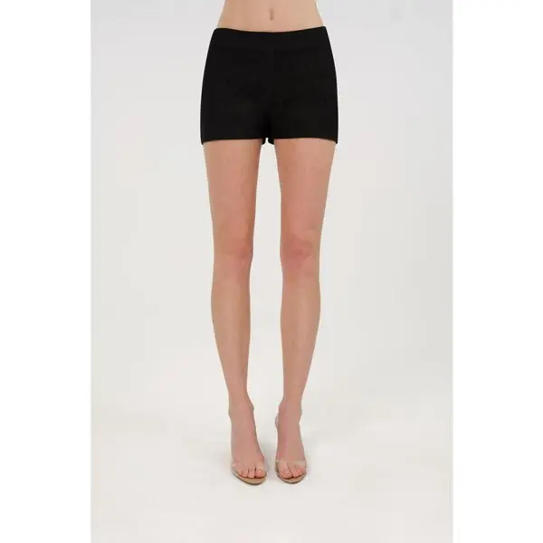 NOCTURNE Slim Fit Mini Denim Shorts - Black