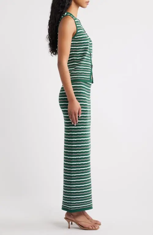 Torn By Ronny Kobo Lizzie Stripe Knit Vest & Skirt Two-piece Set