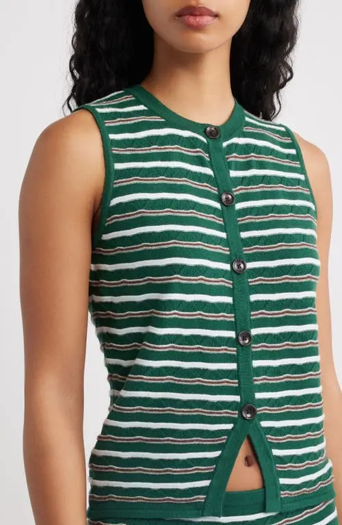 Torn By Ronny Kobo Lizzie Stripe Knit Vest & Skirt Two-piece Set