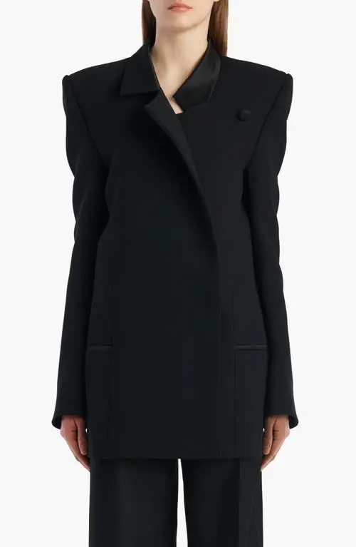 Khaite Armair Double Face Crepe Blazer - Black