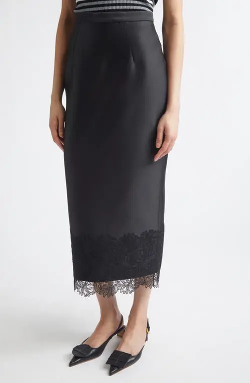 EMILIA WICKSTEAD Winny Lace Trim Cloqué Pencil Skirt