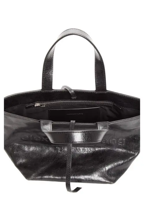 Alexander Wang Small Punch Logo Crinkled Leather Tote