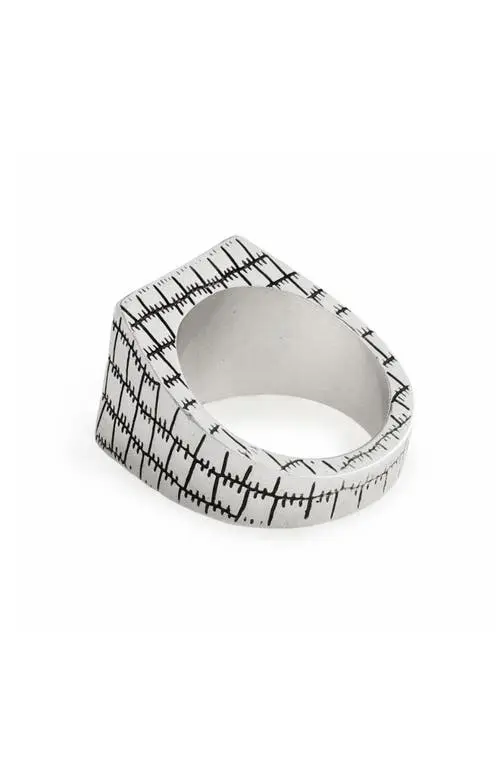 ALLSAINTS Croc Texture Signet Ring