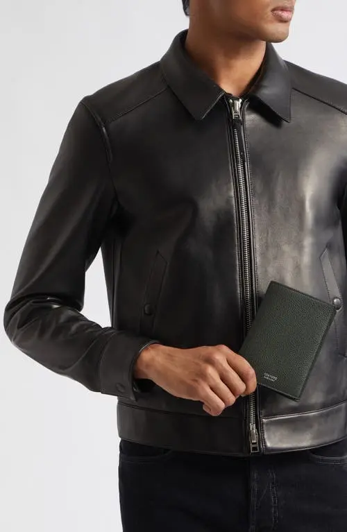 TOM FORD T-line Leather Passport Holder - Gct Dark Pine