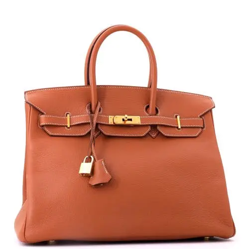 Hermès Birkin Handbag Clemence With Gold Hardware 35 - Brown