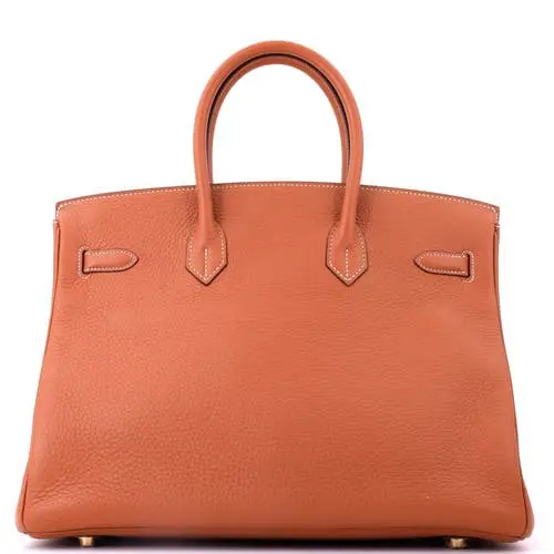 Hermès Birkin Handbag Brown Clemence With Gold Hardware 35