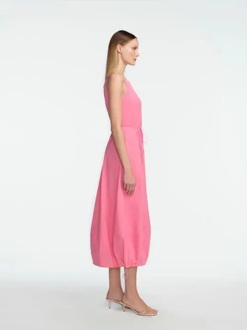 Lela Rose Cotton Poplin Bubble Hem Dress