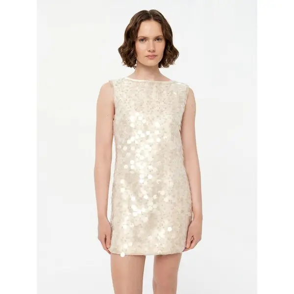 ALAS Embellished Two-layer Bridal Mini Dress