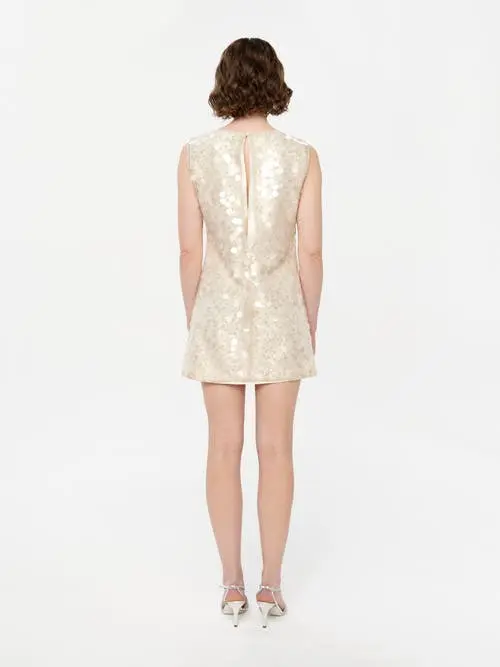 ALAS Embellished Two-layer Bridal Mini Dress