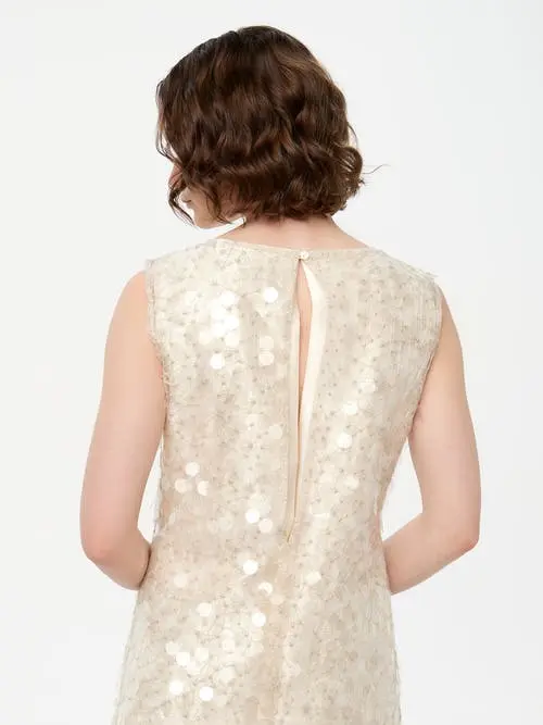 ALAS Embellished Two-layer Bridal Mini Dress