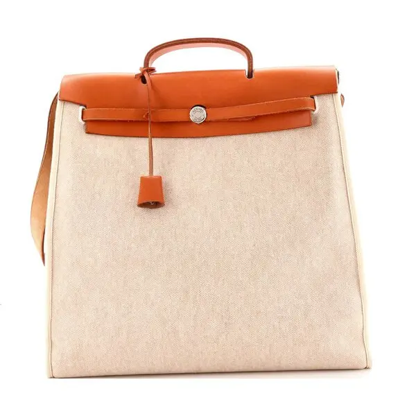 Hermès Herbag Toile And Leather Mm