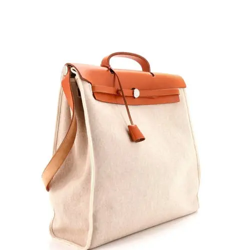 Hermès Herbag Toile And Leather Mm