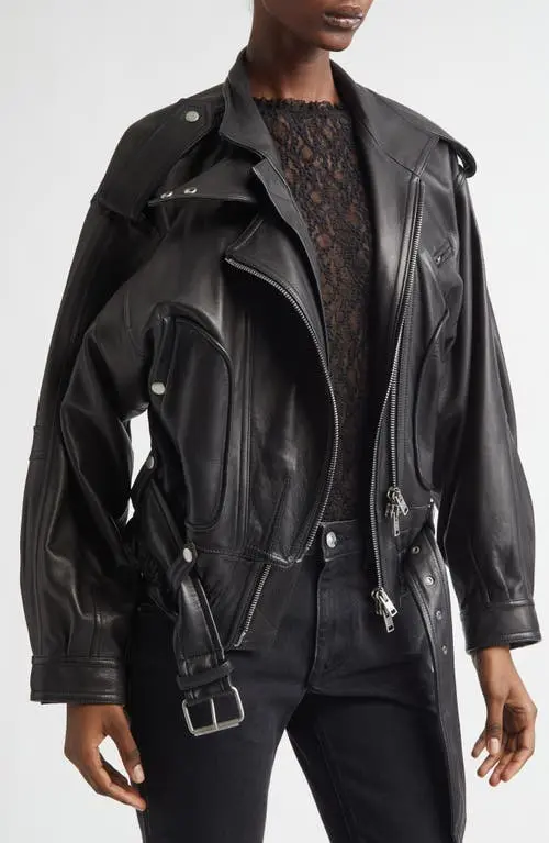 Isabel Marant Étoile Farza Leather Motorcycle Jacket