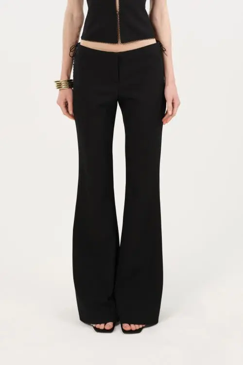 NOCTURNE Side Tie Low Rise Slim Fit Trousers