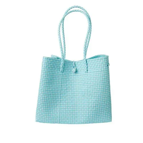 SARAH STEWART Maxi Ella Handwoven Tote - Light Blue