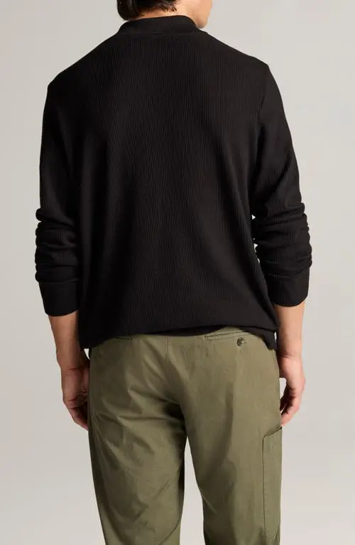 Vince Macro Rib Long Sleeve Johnny Collar Polo