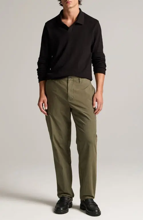 Vince Macro Rib Long Sleeve Johnny Collar Polo