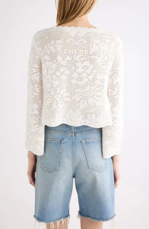 Chloé Pointelle Stitch Organic Cotton Cardigan