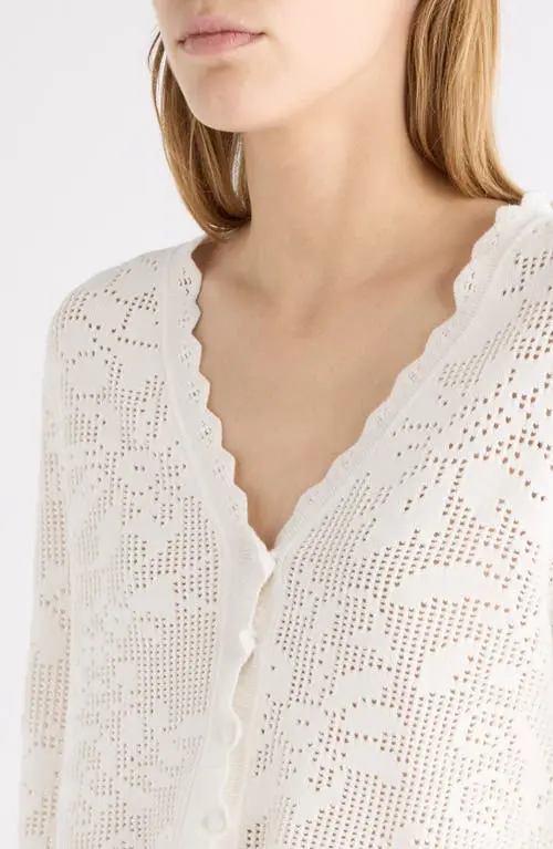 Chloé Pointelle Stitch Organic Cotton Cardigan