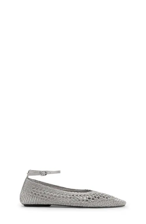 Mango Crochet Ankle Strap Ballet Flats