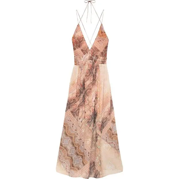 PER UNA BY M&S Paisley Print Plunge Neck Maxi Dress - Pink/multi