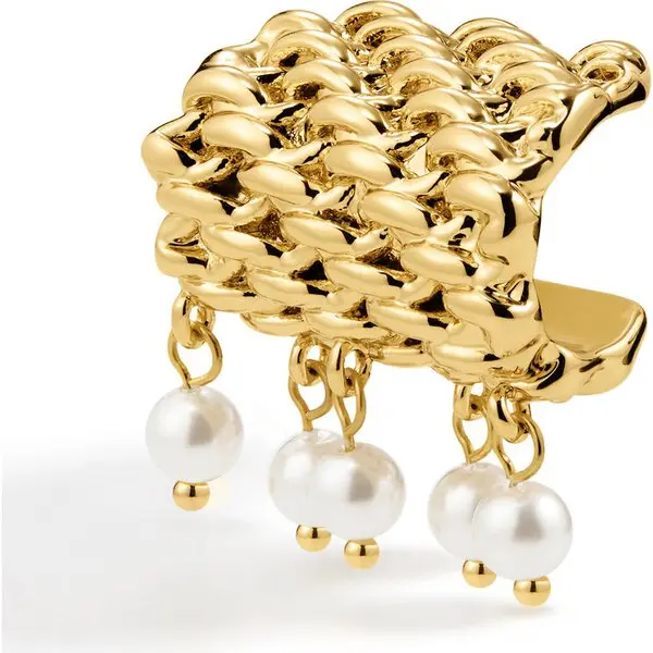 LUV AJ Palma Imitation Pearl Ear Cuff - Gold