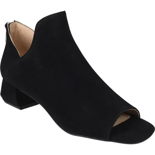 Pelle Moda Vaneza Suede Open Toe Sandal - Black