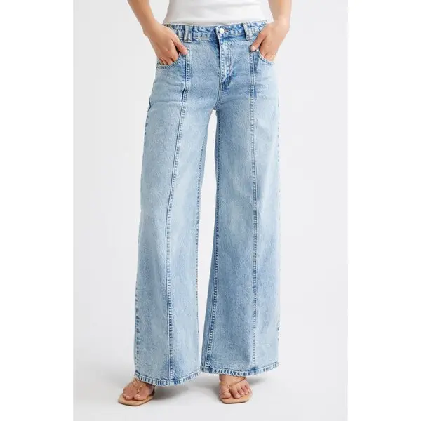 TRACTR Seam Detail Wide Leg Jeans