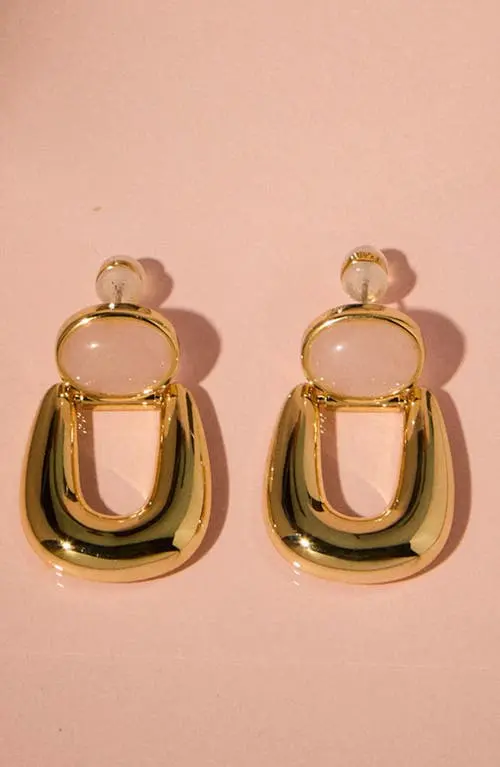 LUV AJ The Rio Rose Quartz Drop Earrings