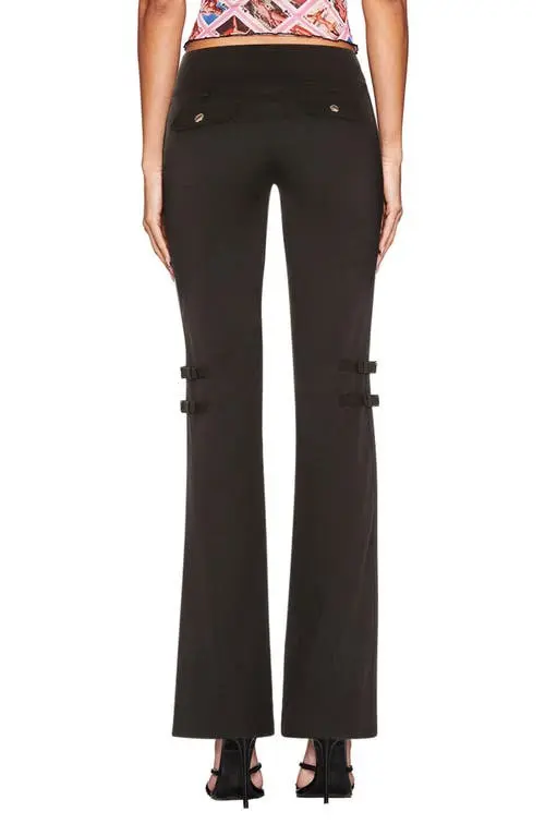 I.AM.GIA Adrienne Low Waist Straight Leg Pants With Double Buckle Detailing
