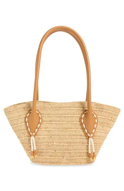 CHRISTIAN LOUBOUTIN Mini Woven Raffia Basket Tote - 6370 Natural/cuoio