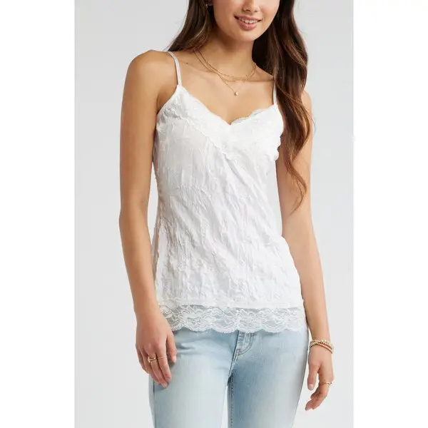 Bp. Crinkle Satin Camisole - White