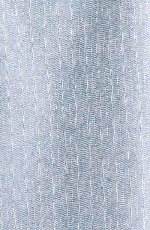 WAX LONDON Eldon Cotton & Linen Herringbone Zip-up Jacket - Light Blue