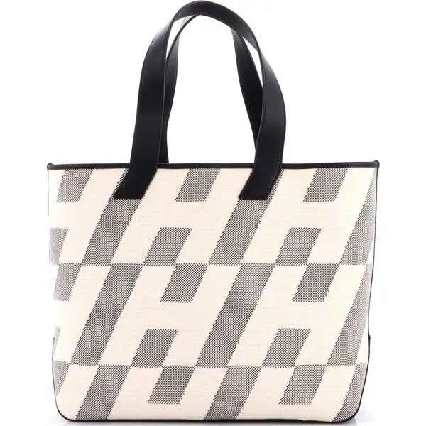 Hermès Cabas H En Biais Tote Canvas With Leather 40