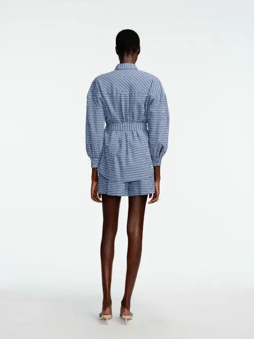 Lela Rose Checked Seersucker Short