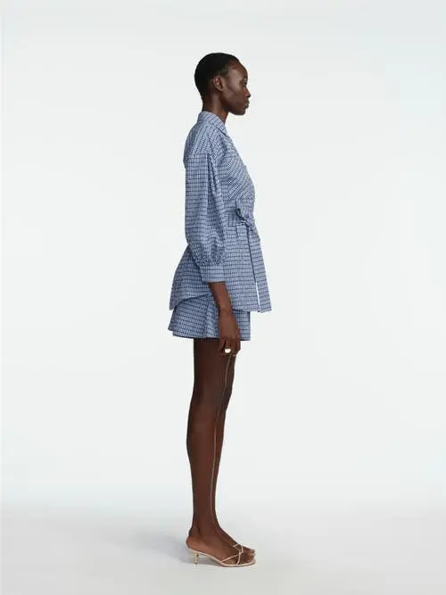 Lela Rose Checked Seersucker Short