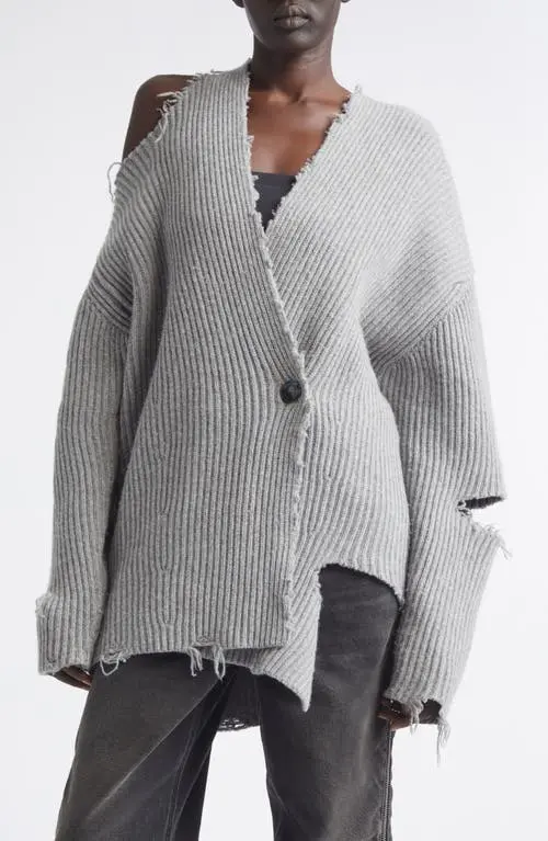 HAIKURE Courtny Oversize Destroyed Ribbed Merino Wool Cardigan