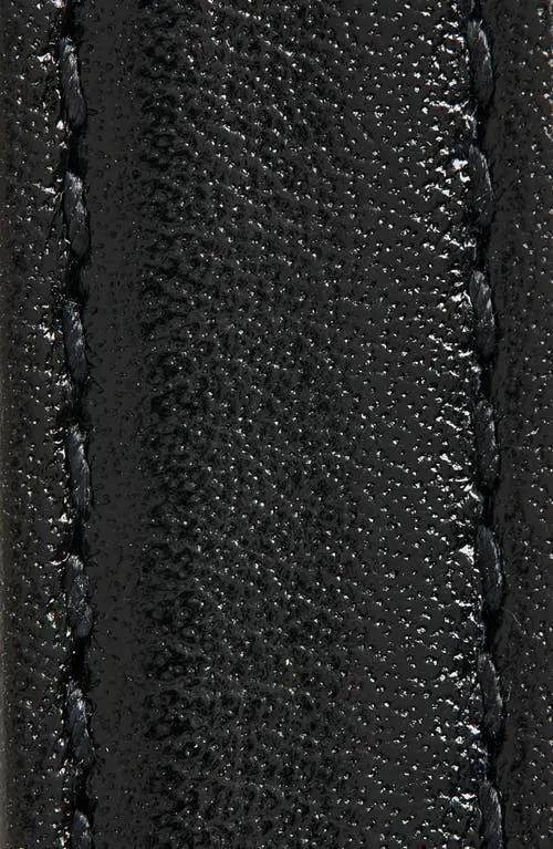 Saint Laurent Skinny Leather Belt With Logo Keeper