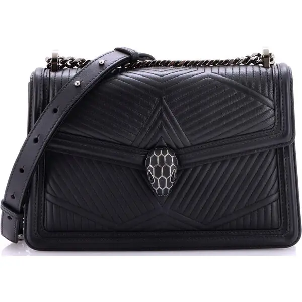 BVLGARI Serpenti Forever Shoulder Bag Quilted Leather Small