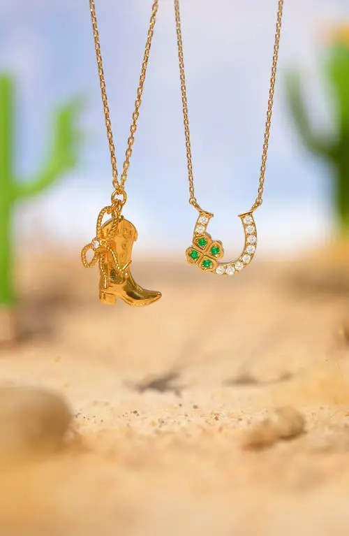 GIRLS CREW Lucky Charm Horseshoe Pendant Necklace