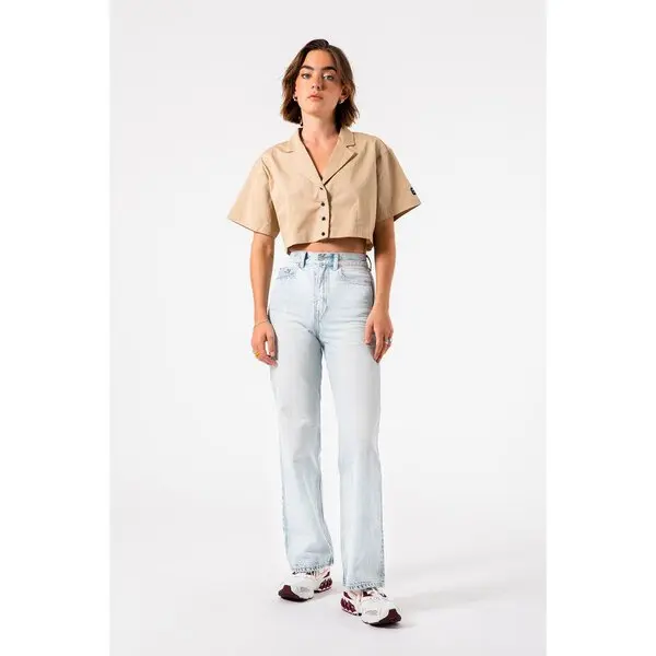 DR. DENIM Echo High Straight Rigid Jeans - Bleach Sky