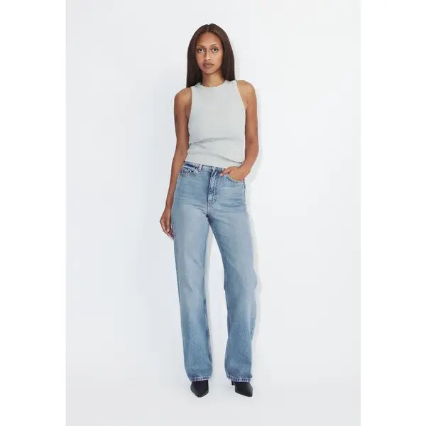 DR. DENIM Echo High Straight Rigid Jeans - Blue Jay