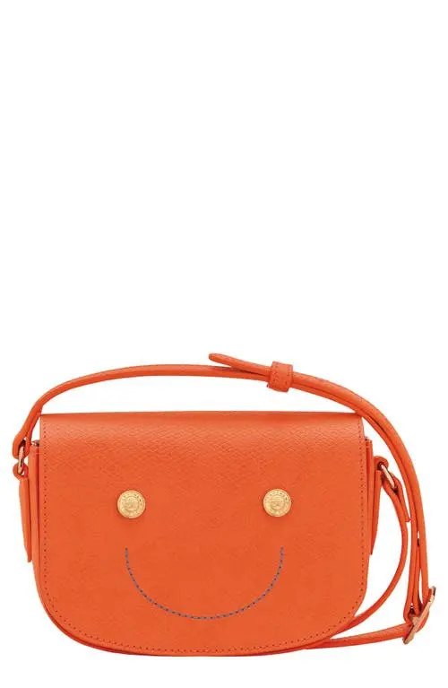 Longchamp Les Champs Leather Crossbody Bag - Orange