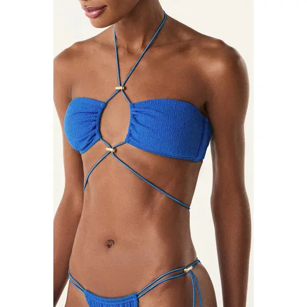 VIX PAULA HERMANNY Alain Bandeau Swimsuit Top - Blue