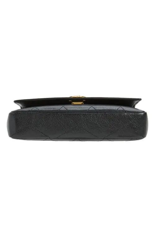 Tory Burch Charlie Quilted Leather Wallet On A Chain - Black