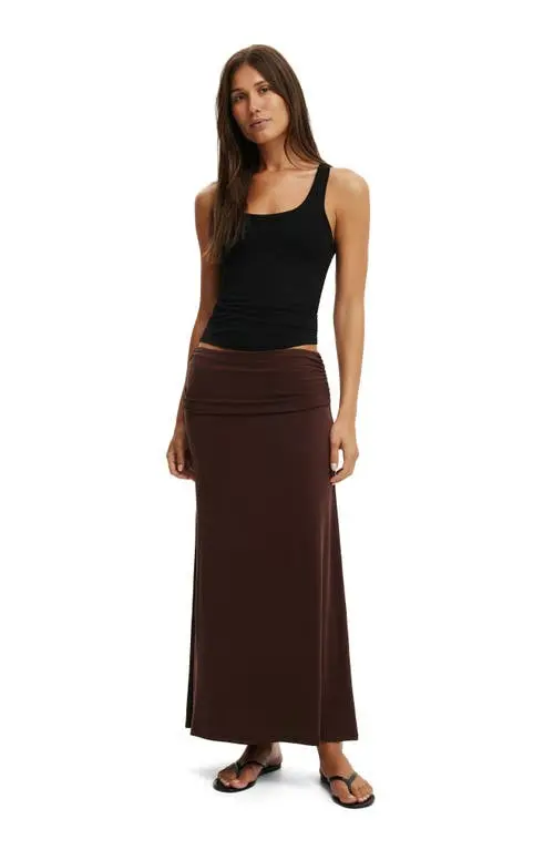 COTTON ON Maxi Skirt With Elasticated Waist - Dark Oak
